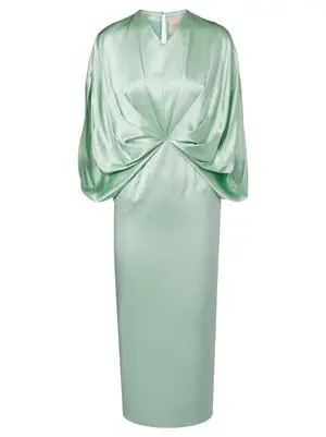 ROKSANDA Tari Gathered Silk Cocktail Dress - Green