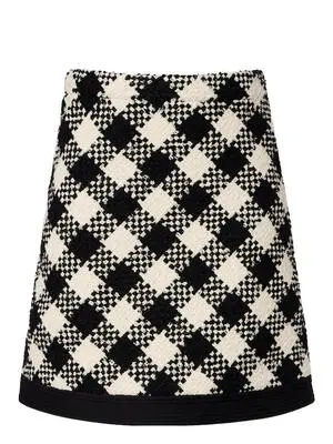 Valentino Garavani Cotton And Wool-blend Tweed Miniskirt - Black
