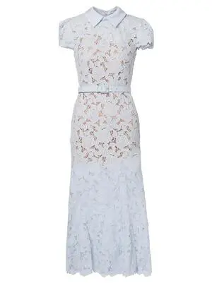 SELF-PORTRAIT Floral Guipure Lace Midi Dress - Blue