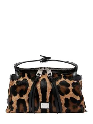 Dolce & Gabbana Vittoria Leopard-Print Calf Hair Tote Bag Multicoloured