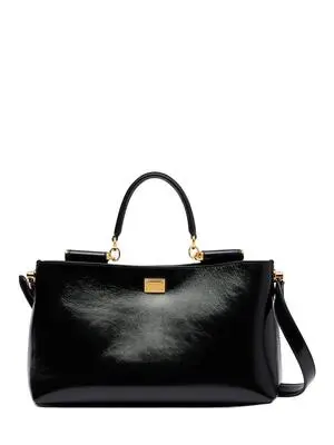 Dolce & Gabbana Vittoria Leather Tote Bag - Black