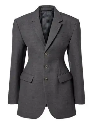 Wardrobe.NYC Peplum Virgin Wool Blazer - Grey