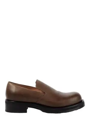 THE ROW Leather Slip-on Shoes - Brown