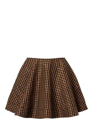 GANNI Checked Mini Skirt - Brown