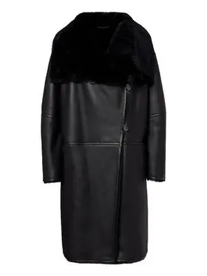 TOTEME Shearling-lined Leather Overcoat - Black