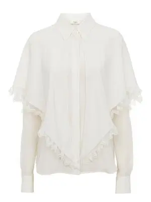 Chloé Knotted Heritage Cape Blouse - Iconic Milk