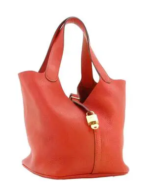 Hermès Picotin Lock Mm Bucket Bag Clemence - Red