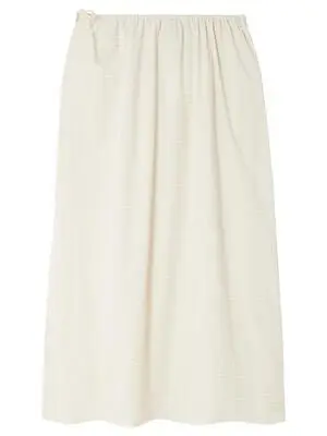 DEIJI STUDIOS Checked Organic Cotton-poplin Midi Skirt - Ivory