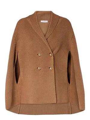 Max Mara Agenzia Double-breasted Virgin Wool Cape - Brown
