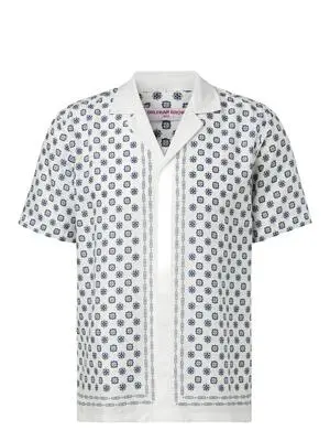 Orlebar Brown Maitan Printed Bowling Shirt - White