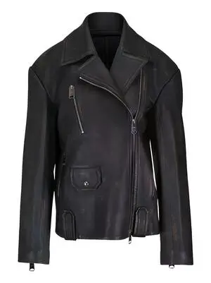 Khaite Catalina Leather Jacket - Black