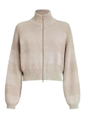 Brunello Cucinelli Striped Zip Cardigan - Neutrals