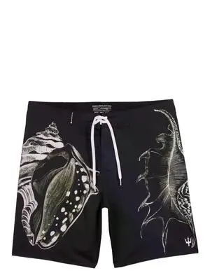 OSKLEN Shell-print Swim Shorts - Black