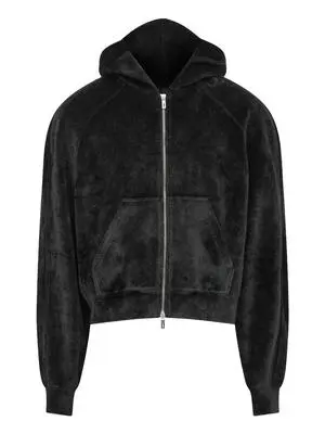 LGN LOUIS GABRIEL NOUCHI Velour Hooded Sweatshirt - Black