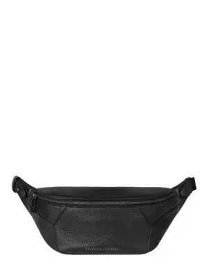 Brunello Cucinelli Grained-leather Belt Bag - Black