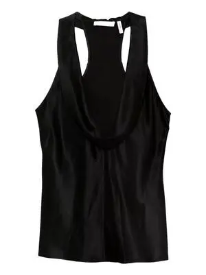 Helmut Lang U-neck Silk Top - Black