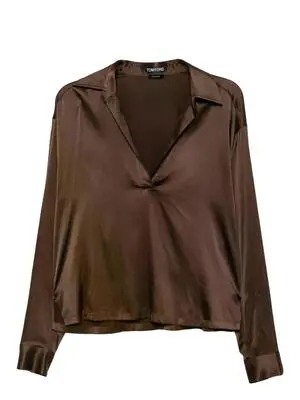 TOM FORD Satin Blouse - Brown