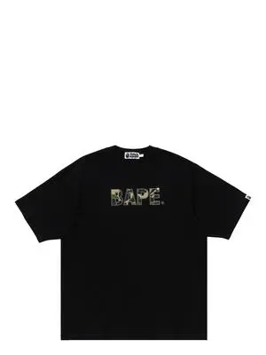 A BATHING APE Rhinestone Logo Relaxed Fit Tee - Black