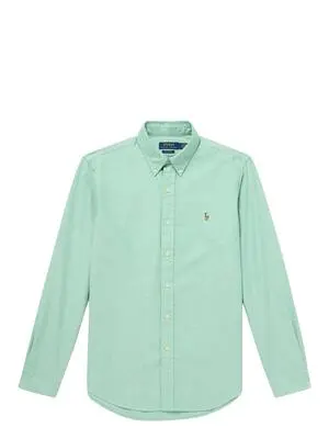 Polo Ralph Lauren Button-down Collar Logo-embroidered Cotton Shirt - Green