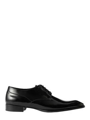 Saint Laurent Stanton Leather Derby Shoes - Black