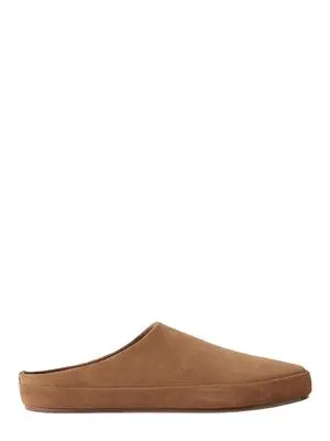 Loro Piana Tomori Suede Slippers - Brown