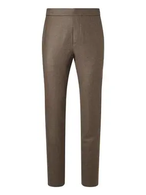 Loro Piana Leisure City Slim-fit Virgin Wool And Cashmere-blend Trousers - Brown