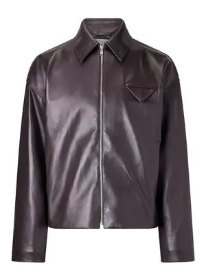 Bottega Veneta Leather Blouson Jacket - Brown