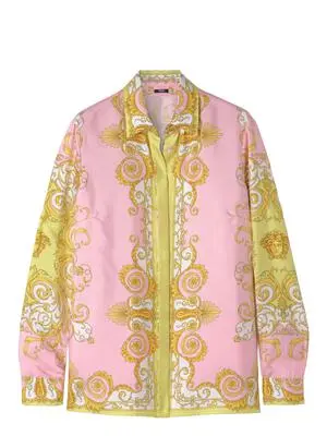 Versace Printed Silk-twill Shirt - Pink