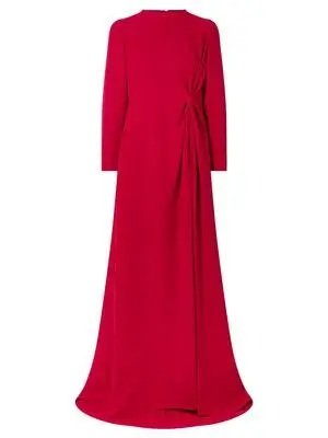 Valentino Garavani Open-back Gathered Silk-cady Gown - Red
