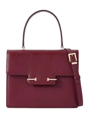 TOM FORD Textured-leather Shoulder Bag - Burgundy