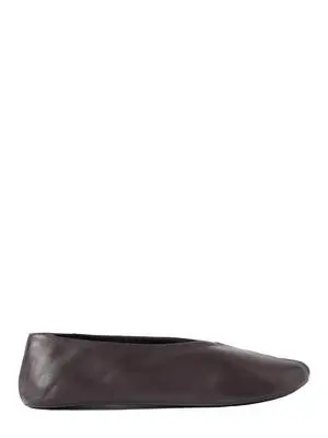 THE ROW Stella Shearling-lined Leather Ballet Flats - Brown