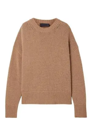 NILI LOTAN Donnika Merino Wool And Cashmere-blend Sweater - Brown