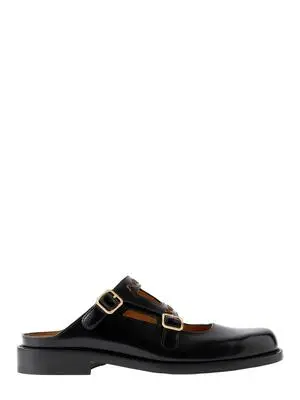 Marni Sabot Woven Leather Slip-Ons Black