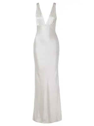 NILI LOTAN Bionca Silk-charmeuse Gown - White