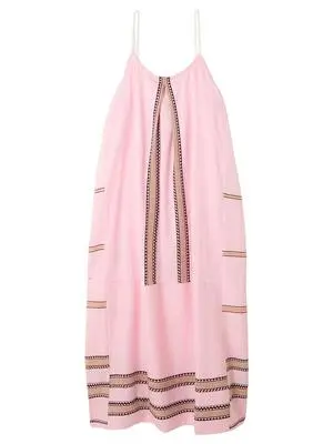 LEMLEM Nia Paneled Striped Cotton-blend Midi Dress - Pink