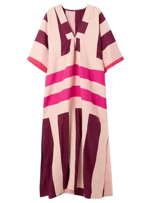 LEMLEM Edna Paneled Cotton Maxi Dress - Pink