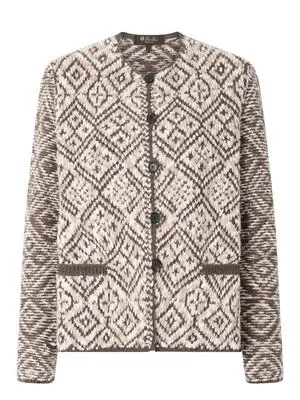 Loro Piana Jacquard-knit Cashmere Cardigan - Neutrals