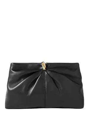 LOEFFLER RANDALL Corrine Gathered Leather Shoulder Bag - Black