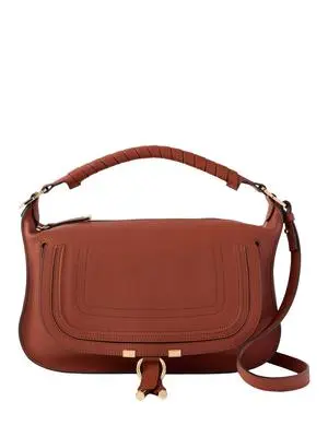 Chloé Marcie Leather Shoulder Bag Tan