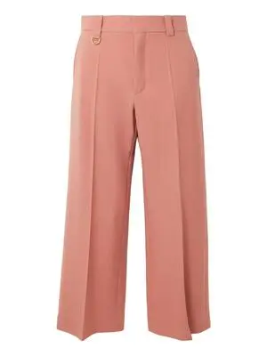Chloé Cropped Wool-gabardine Wide-leg Pants - Pink