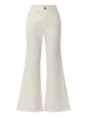 Alix Of Bohemia Bunny Silk-twill Flared Pants - Off-white