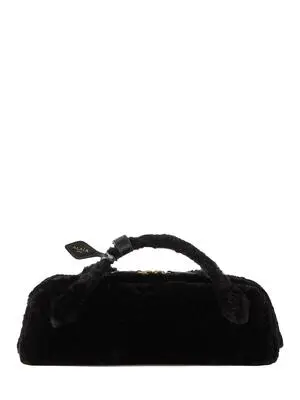 Alaïa Le Teckel Shearling Clutch Black