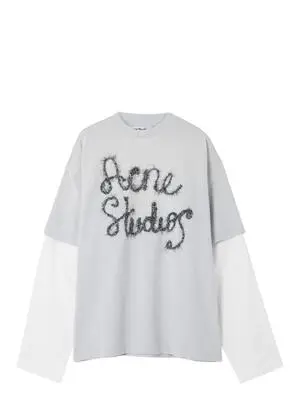 Acne Studios Layered Embroidered T-shirt - Blue