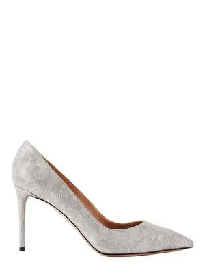 AQUAZZURA Purist 85 Metallic Leather Pumps - Silver
