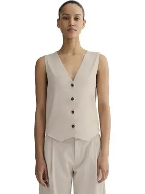 Everlane Stretch Linen Vest - Birch
