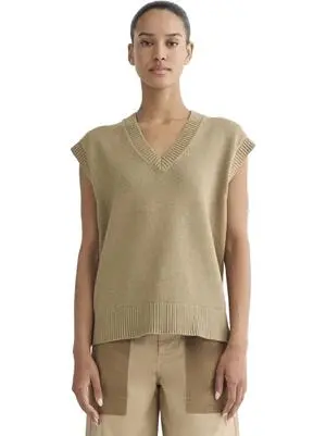Everlane Boxy Sweater Vest - Dark Heathered Camel