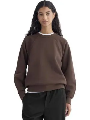 Everlane Luxe Fleece Raglan Crewneck - Dark Chocolate