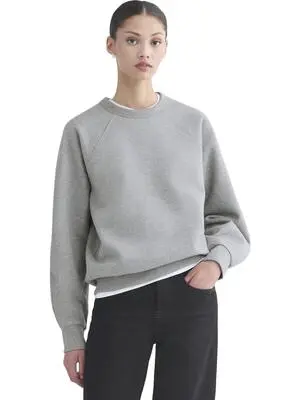 Everlane Luxe Fleece Raglan Crewneck - Vintage Heather Grey