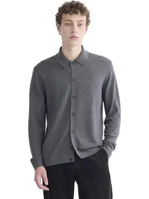 Everlane Ultrasoft Button-down Sweater - Heather Mid Charcoal