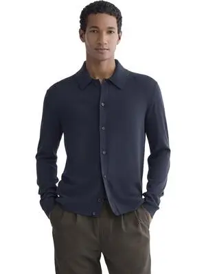 Everlane Ultrasoft Button-down Sweater - Navy